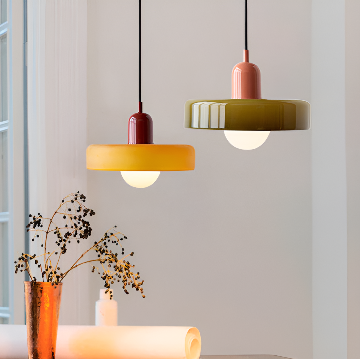 ChicChandelier – Bunte Hängelampe aus Glas, höhenverstellbar